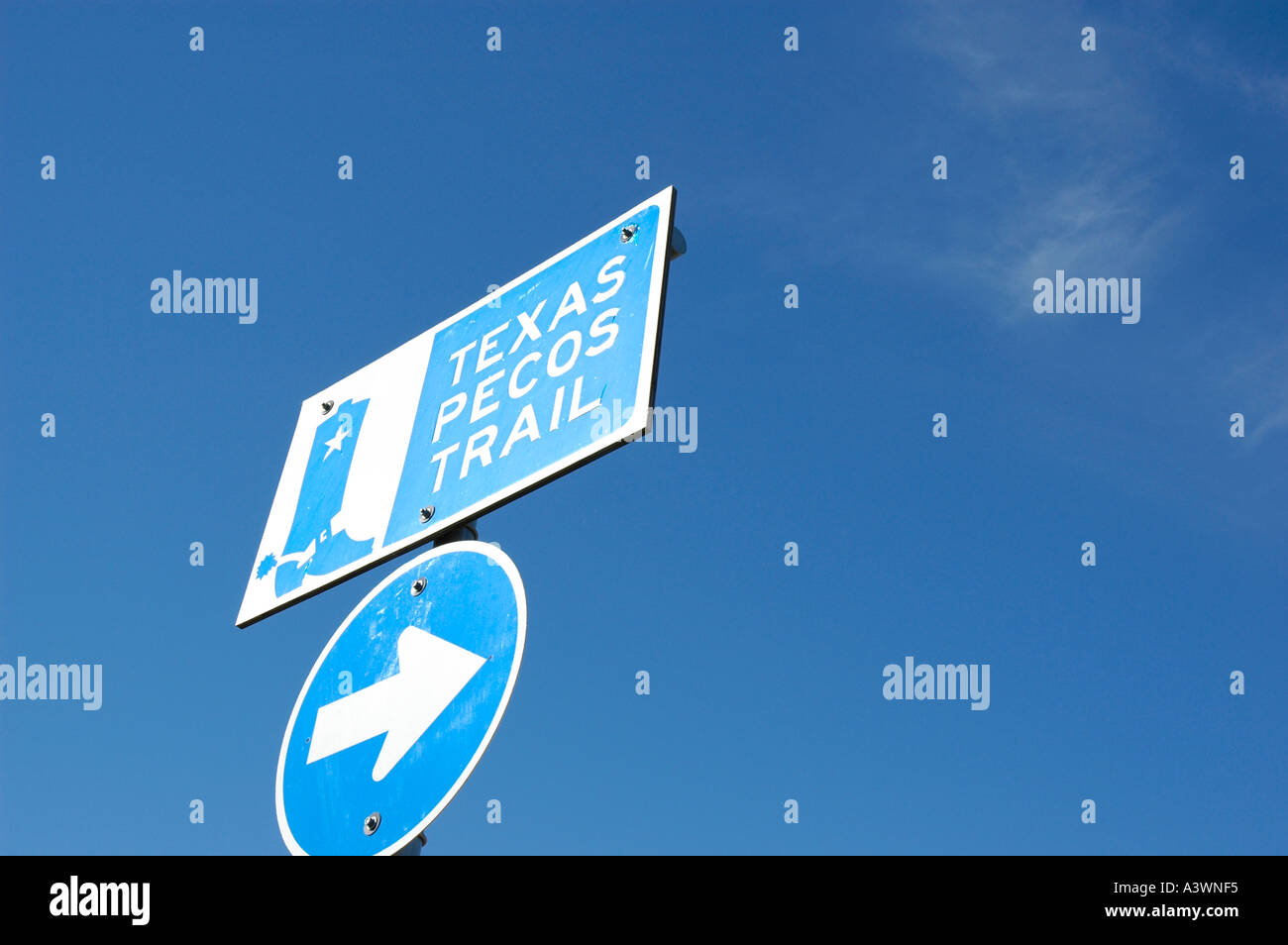 History trail in west Texas The Texas Pecos Trail signs on Interstate ...