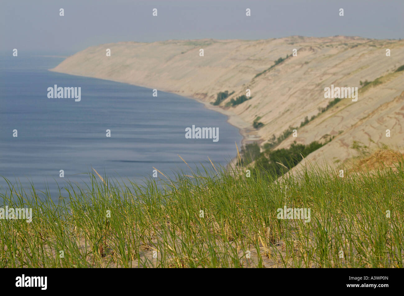 The Grand Sable Banks rise from Lake Superior near Grand Marais ...