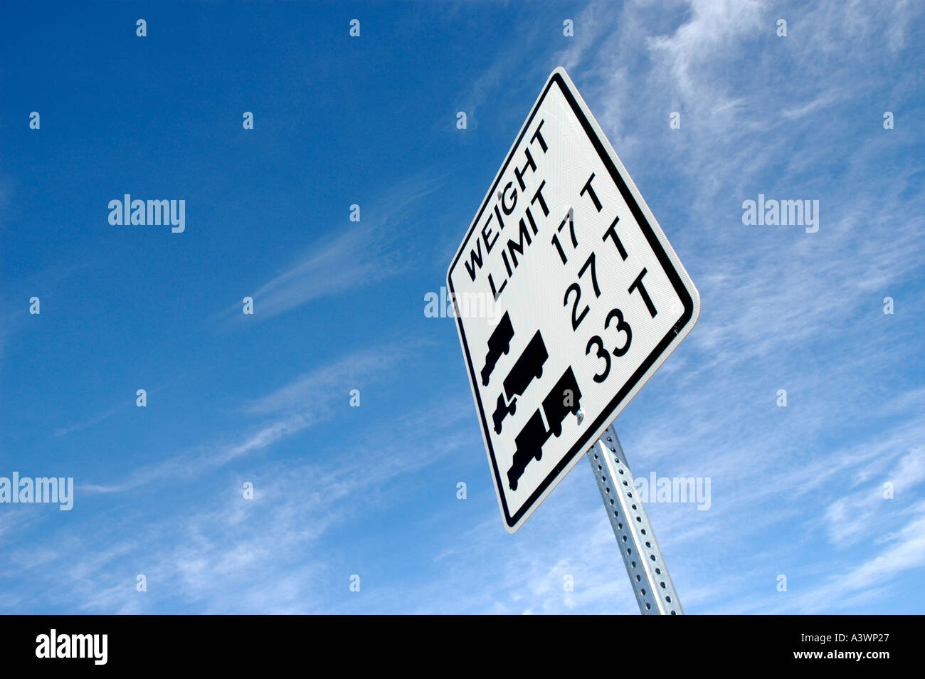 Truck drivers weight limit sign for roads with bridges on interstate ...