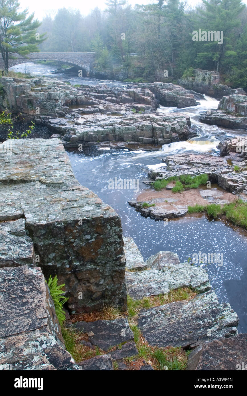 The Eau Claire River cuts through rock at the Dells of the Eau Claire ...