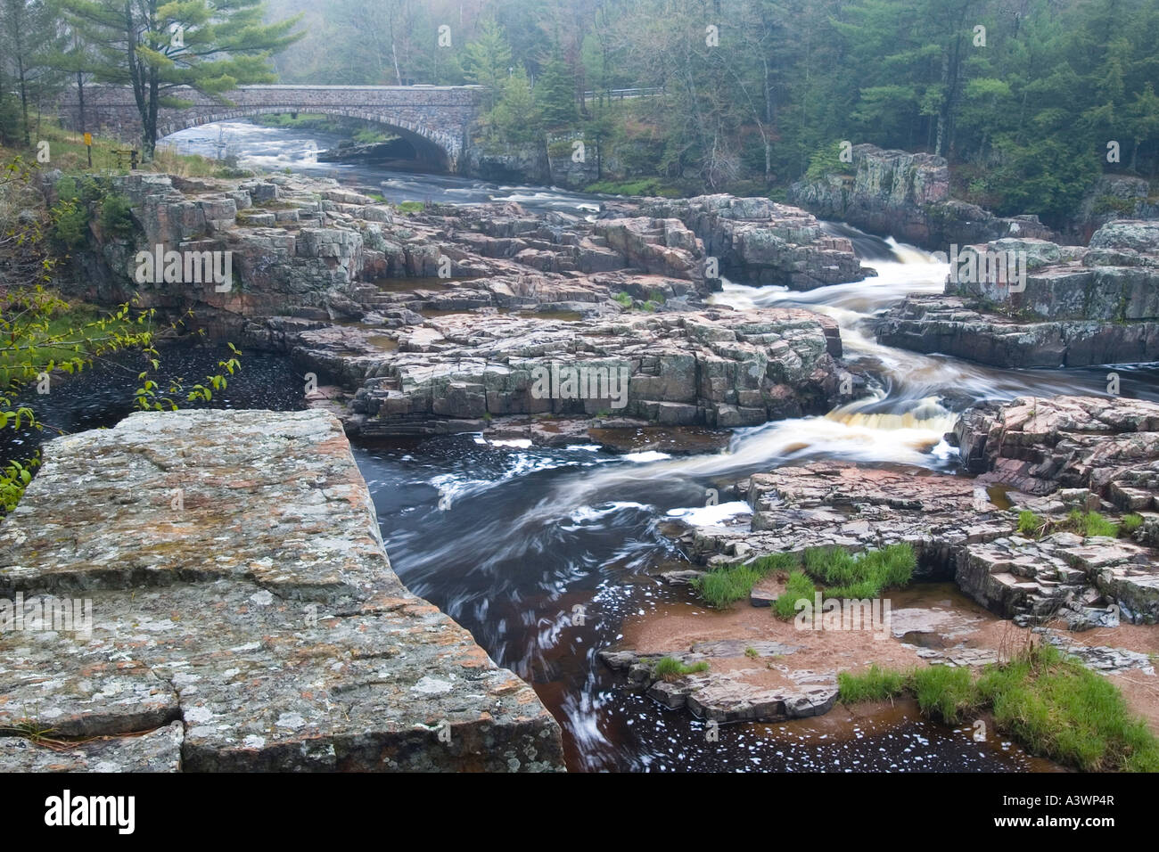 The Eau Claire River cuts through rock at the Dells of the Eau Claire ...