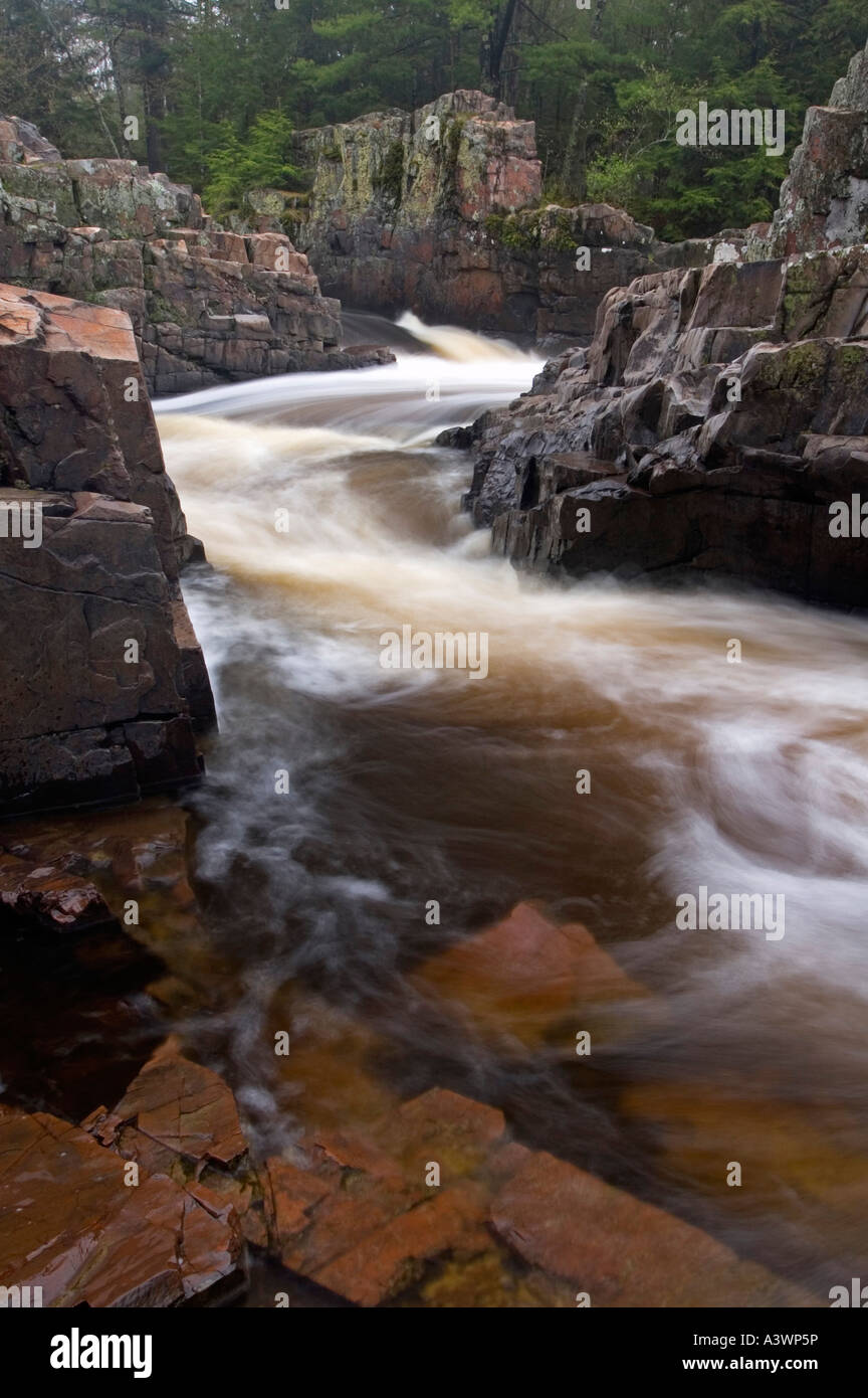The Eau Claire River cuts through rock at the Dells of the Eau Claire ...