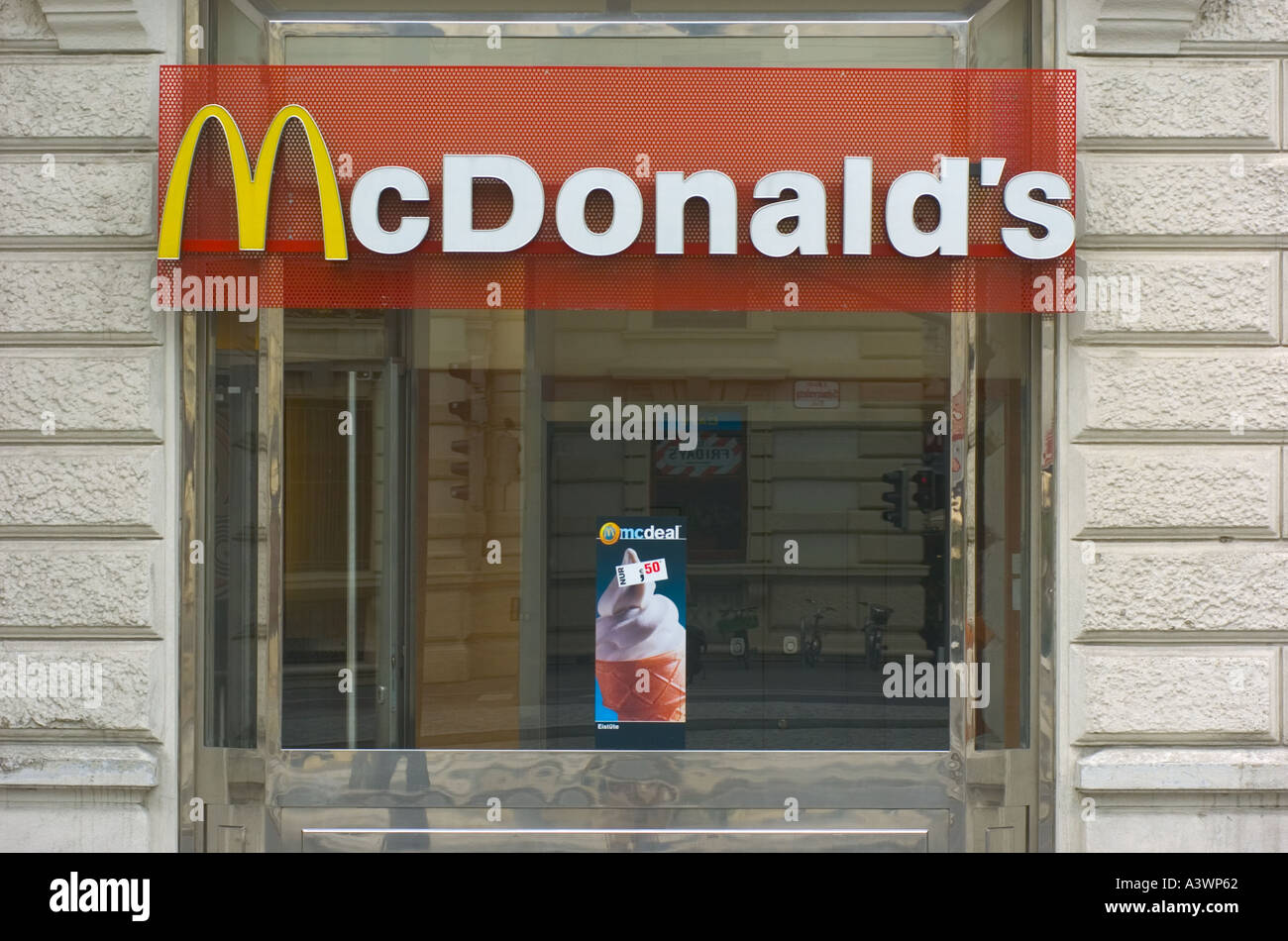 August 21st 2004 Vienna Austria A McDonalds restaurant in the downtown ...