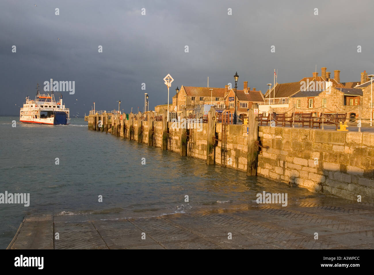 Lymington Yarmouth ferry Isle of Wight England UK Stock Photo - Alamy