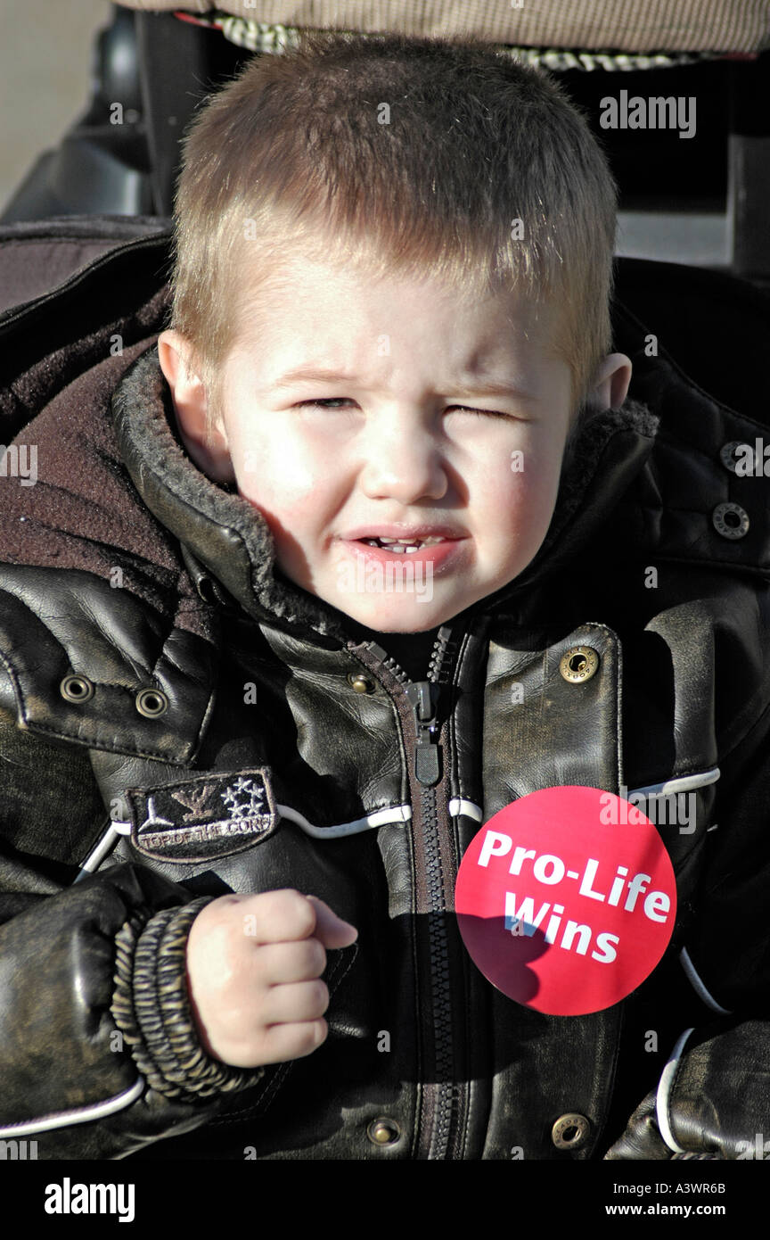 Toddler child at anti abortion pro life demonstration in Atlanta GA ...