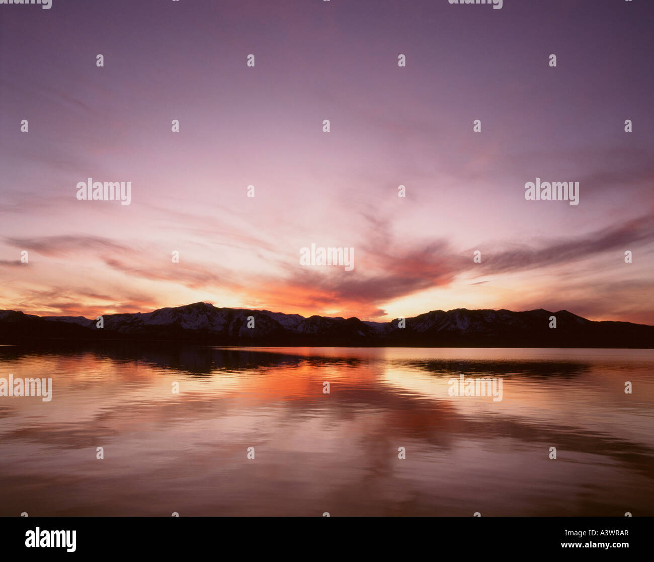 Lake Tahoe, winter sunset California, USA Stock Photo - Alamy