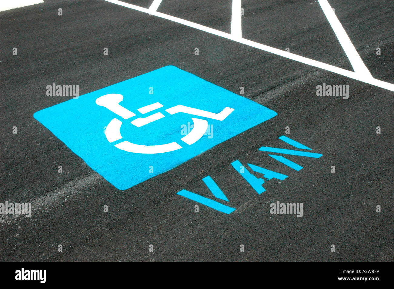 Van Accessible handicapped sign in parking lot for permit holders only ...