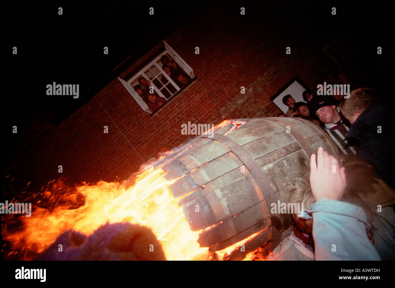 Burning tar barrels devon uk hi-res stock photography and images - Alamy
