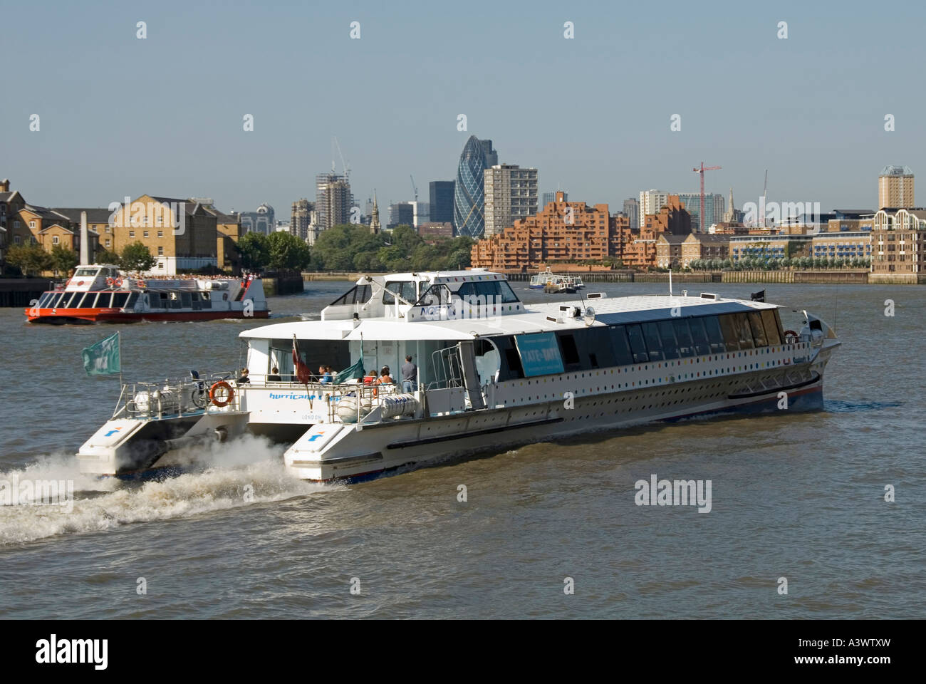 Thames Clipper catamaran river boat commuter & tourism service on River ...