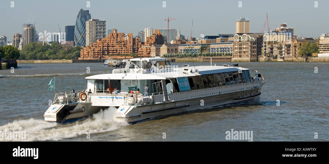 Thames Clipper catamaran river boat commuter & tourism service on River ...