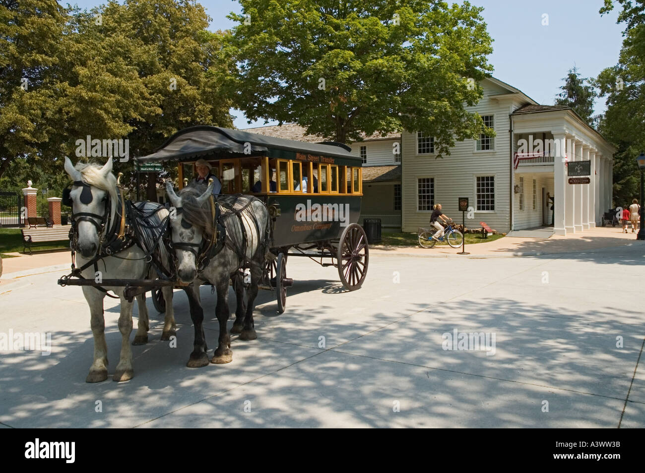 Michigan Dearborn The Henry Ford Greenfield Village horsedrawn bus in ...