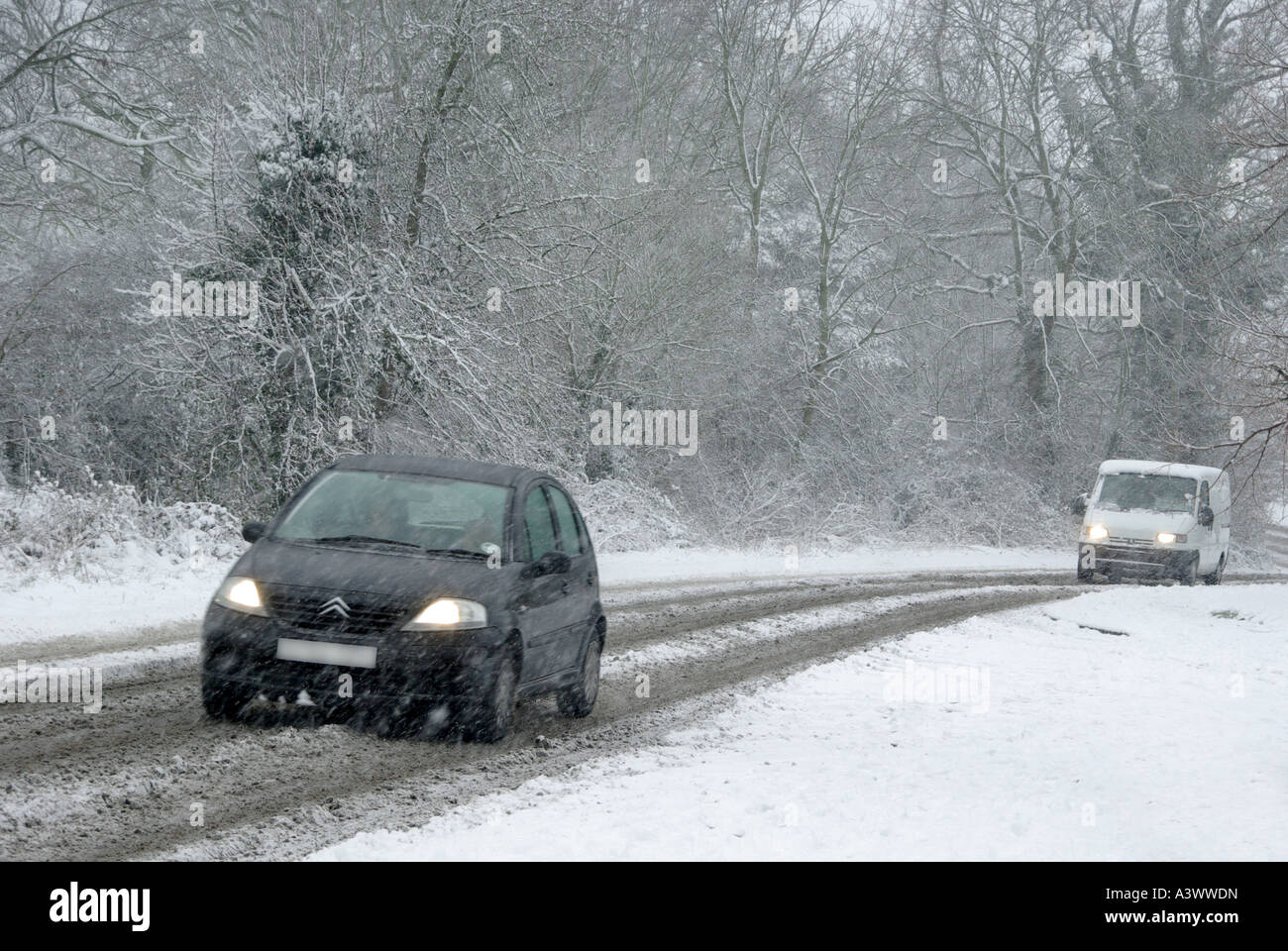 Country road followed hi-res stock photography and images - Alamy