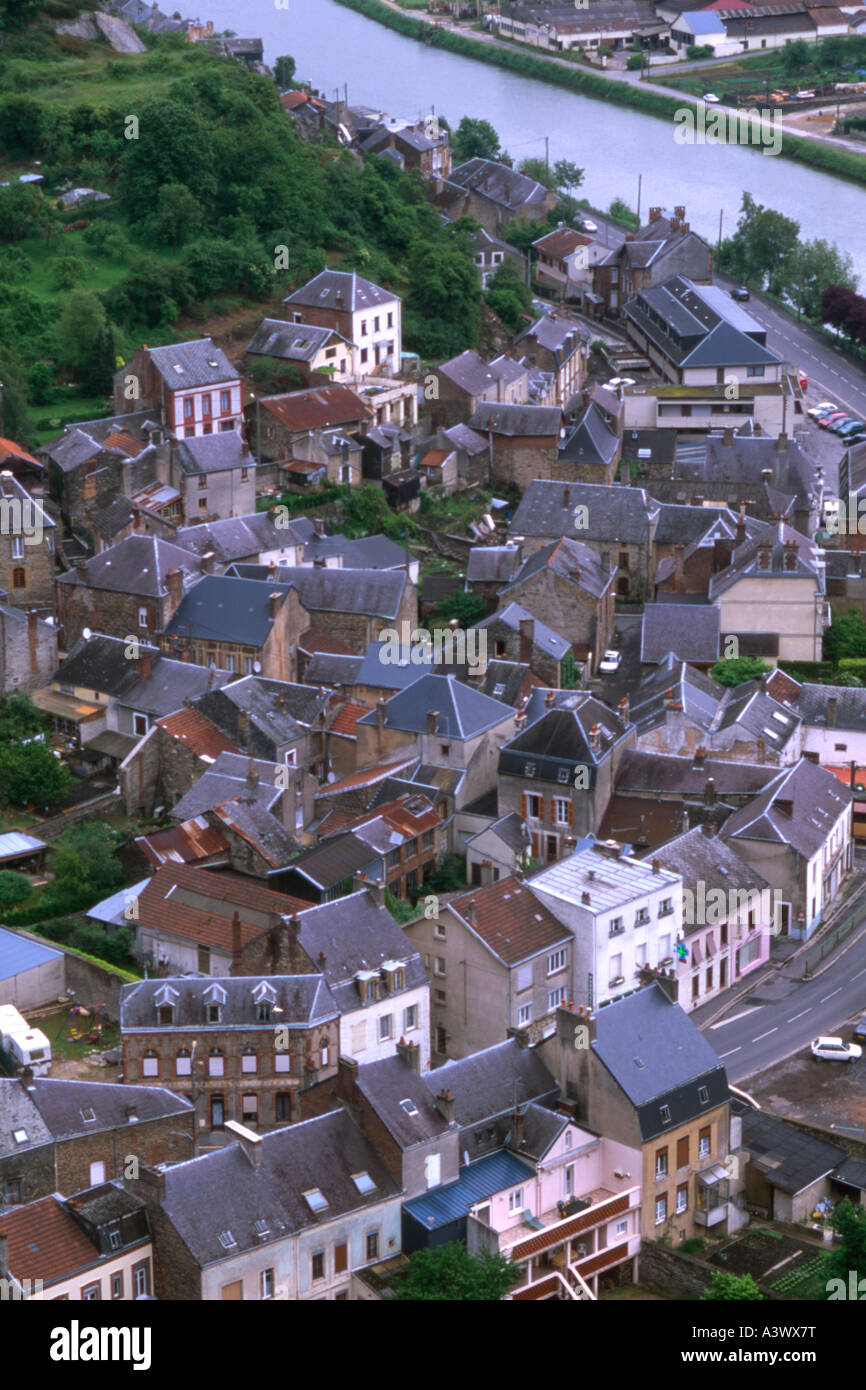 Riverside town of Thilay in French Ardennes Stock Photo - Alamy
