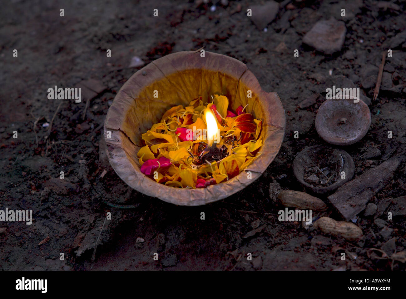 Puja burning. - India Stock Photo - Alamy