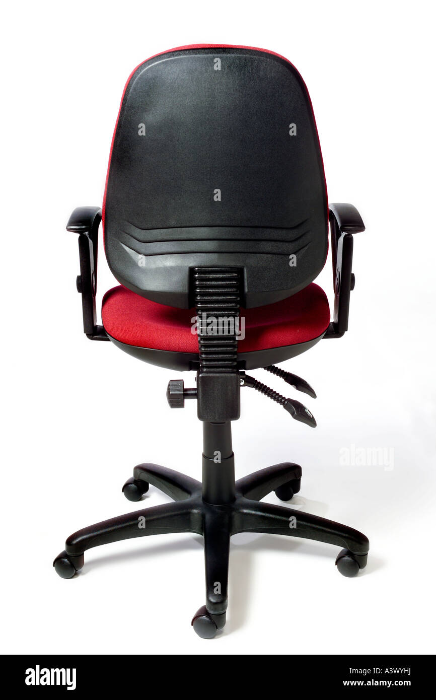 Red Office Chair in studio against white background Stock Photo - Alamy