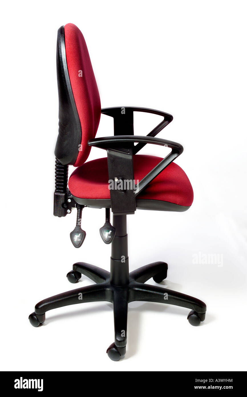 Red Office Chair in studio against white background Stock Photo - Alamy