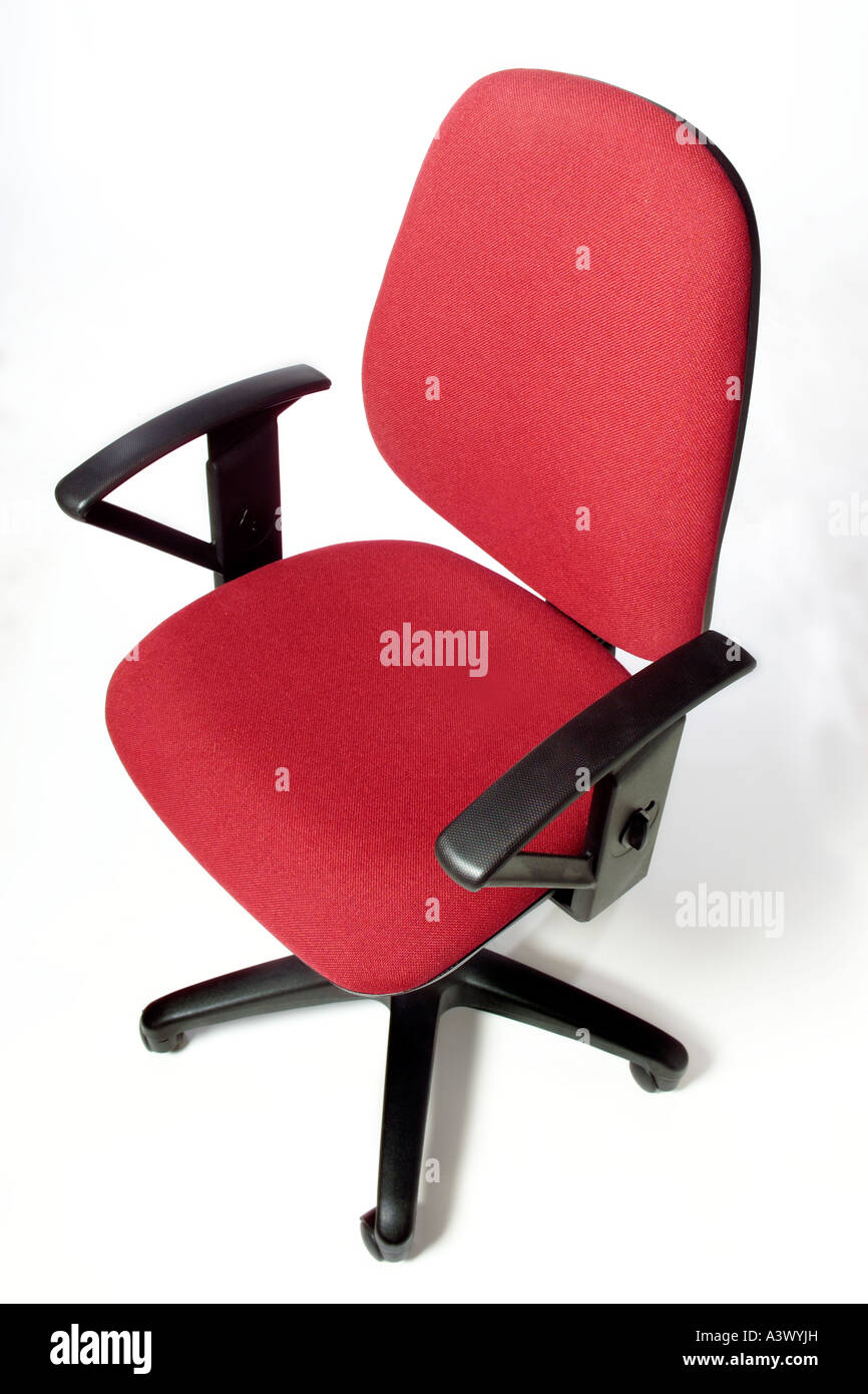 Red Office Chair in studio against white background Stock Photo - Alamy