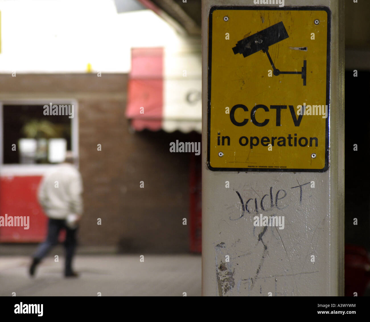 CCTV Camera sign Newport Bus Station South Wales Stock Photo - Alamy