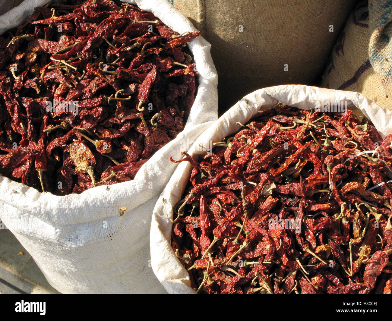 INDIA Red chillies at a street market in Mumbai Photo Julio Etchart ...