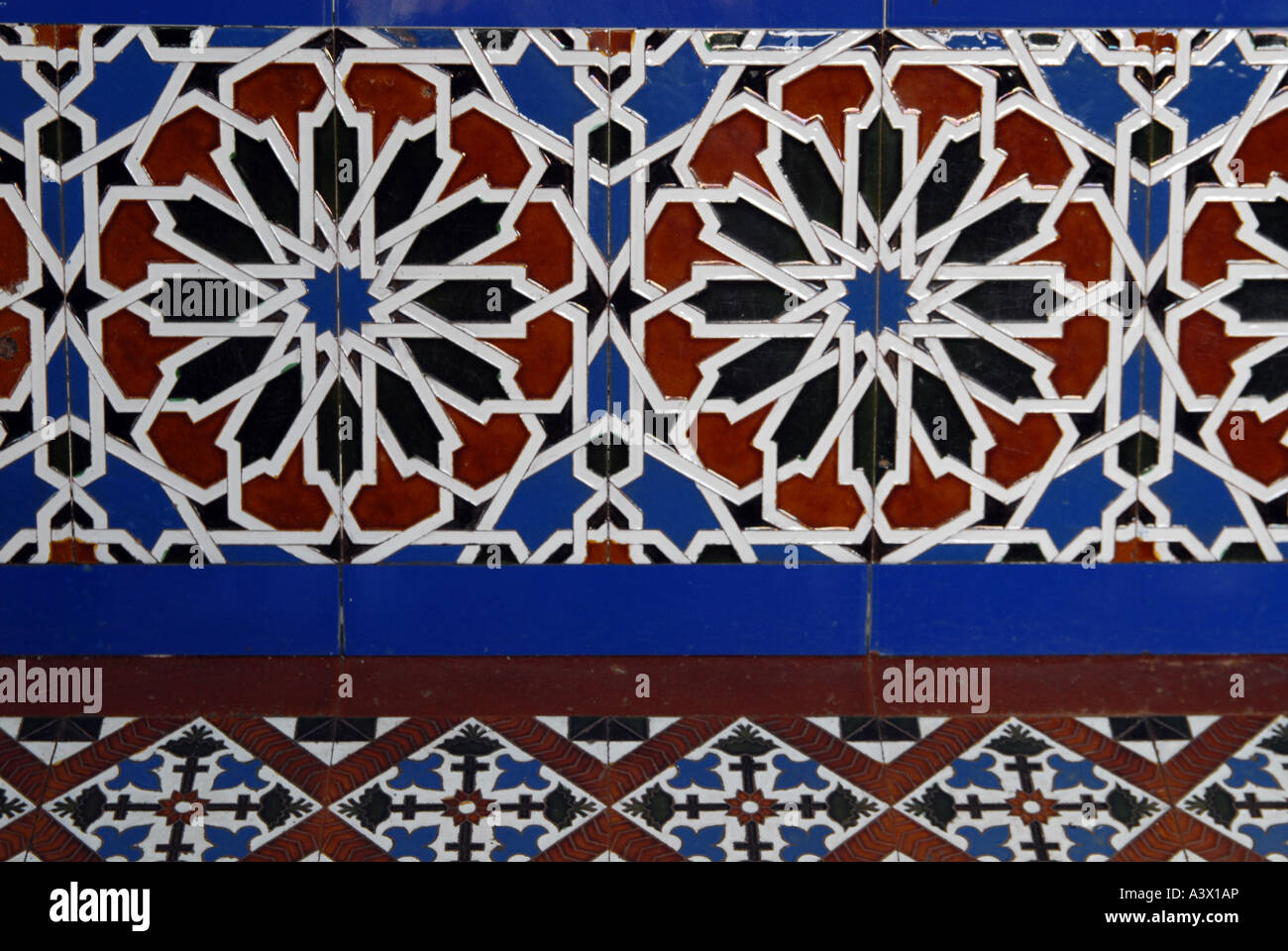 SPAIN Traditional Arab tiles in a patio in the Triana quarter of ...