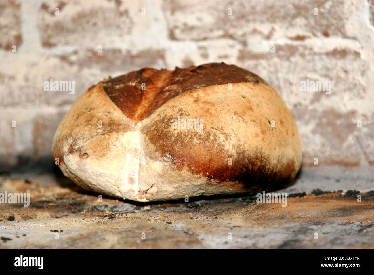 loaf of freshly made bread inside the oven Stock Photo - Alamy