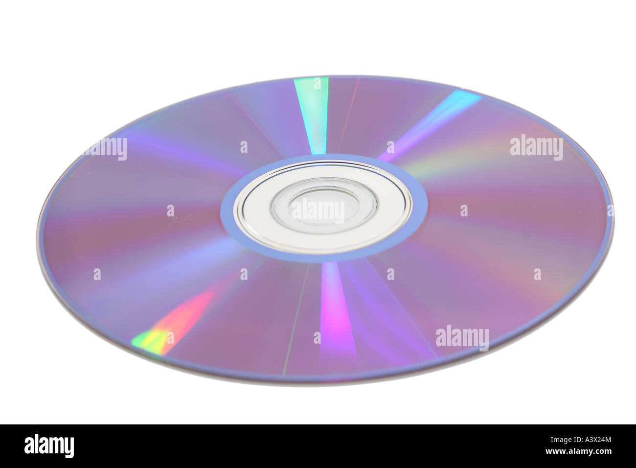 cd back with light reflections isolated over white Stock Photo - Alamy