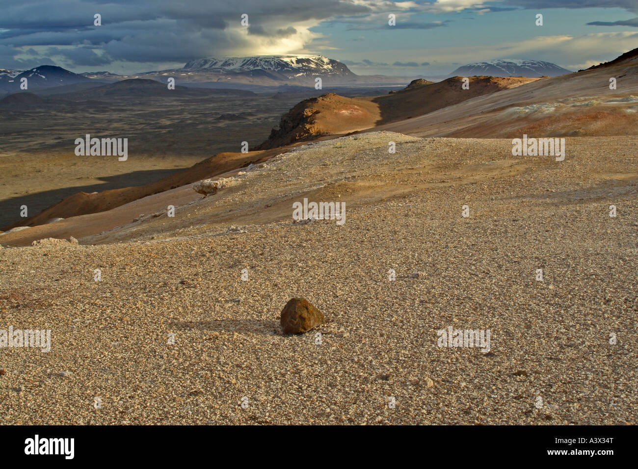 Geothermally active region near Myvatn in Iceland Sulphur rich rock ...