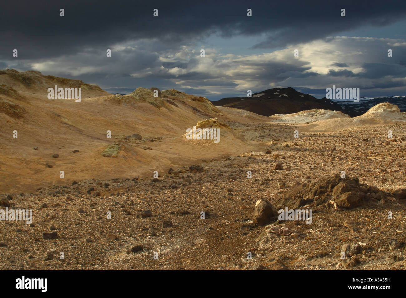 Geothermally active region near Myvatn in Iceland Sulphur rich rock ...