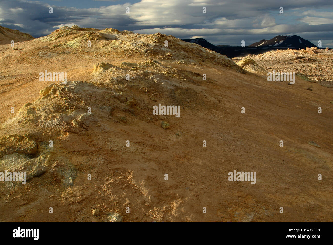 Geothermally active region near Myvatn in Iceland Sulphur rich rock ...