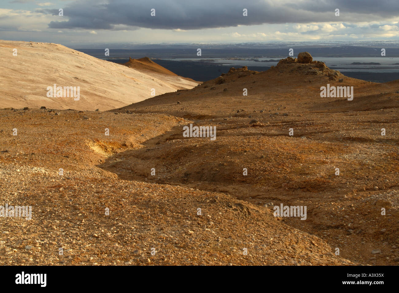 Geothermally active region looking towards Myvatn in Iceland Sulphur ...
