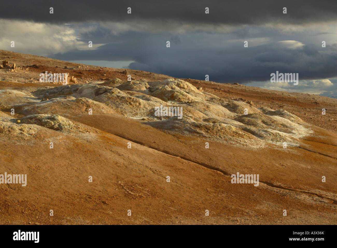 Geothermally active region near Myvatn in Iceland Sulphur rich rock ...