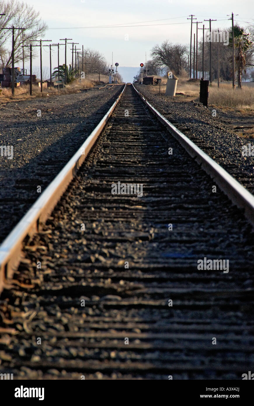 "Railroad tracks, "Central Valley", California Stock Photo - Alamy