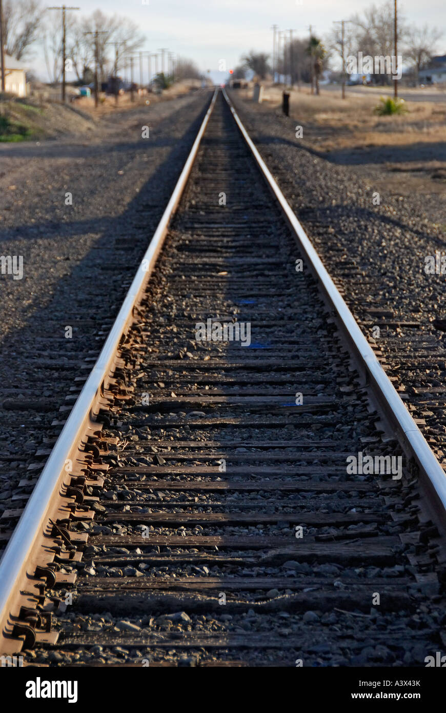 "Railroad tracks, "Central Valley", California Stock Photo - Alamy