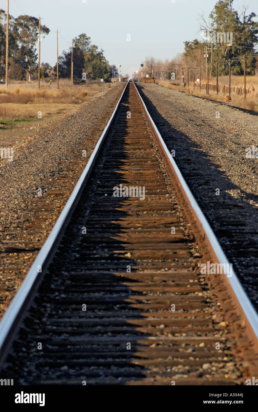 "Railroad tracks, "Central Valley", California Stock Photo - Alamy