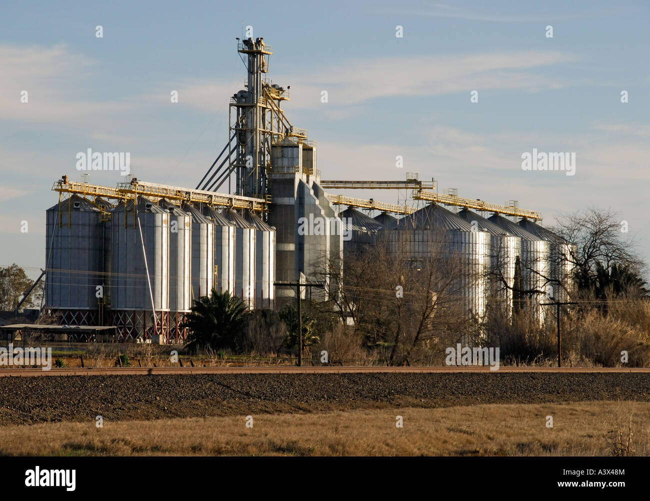 "Rice silos, near Maxwell, California Stock Photo - Alamy
