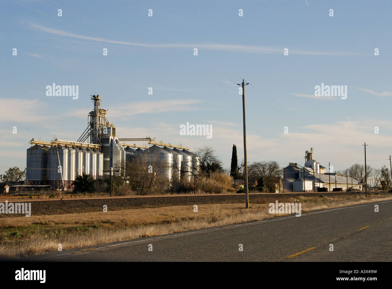 "Rice silos, near Maxwell, California Stock Photo - Alamy