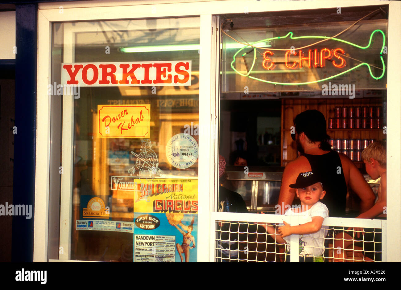Fish and chip shop window Cowes Isle of Wight England Stock Photo - Alamy