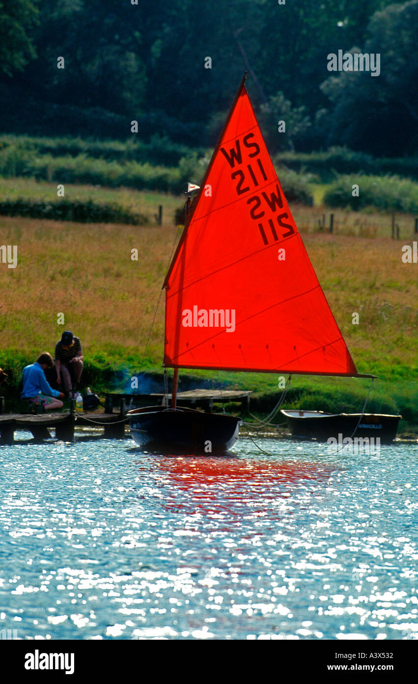 Sailing dinghy on the Beaulieu River southern England Stock Photo - Alamy