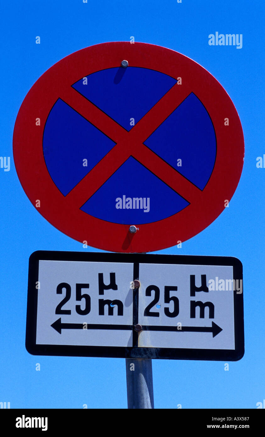 Road traffic sign on the island of Samos Greece Stock Photo - Alamy