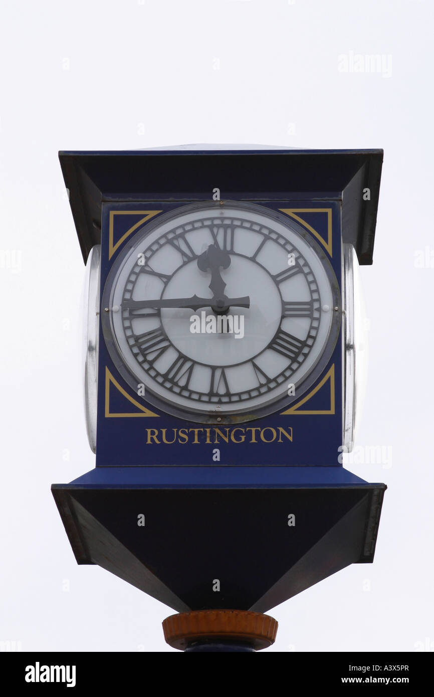 Millennium Clock in the centre of Rustington Village, West Sussex Stock ...