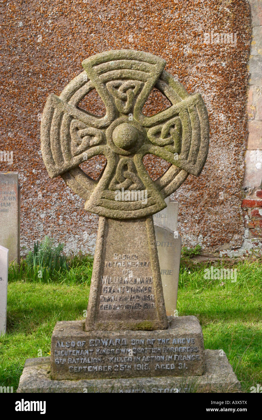 Celtic cross headstone in cemetery in Sussex, England Stock Photo - Alamy