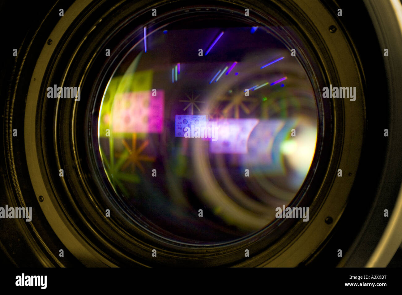 Close Up of the Front Element of a Lens Showing Cool Reflections of ...