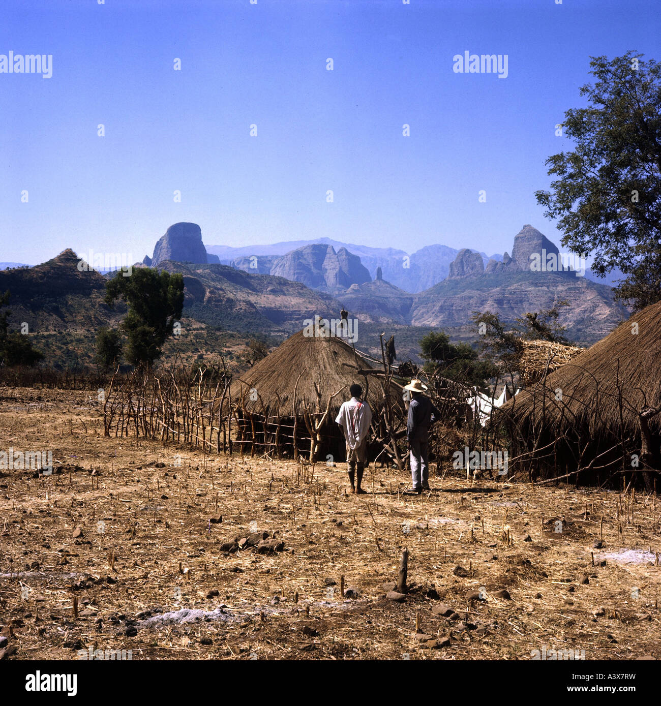 geography / travel, Ethiopia, landscape / landscapes, rock mass Semien ...