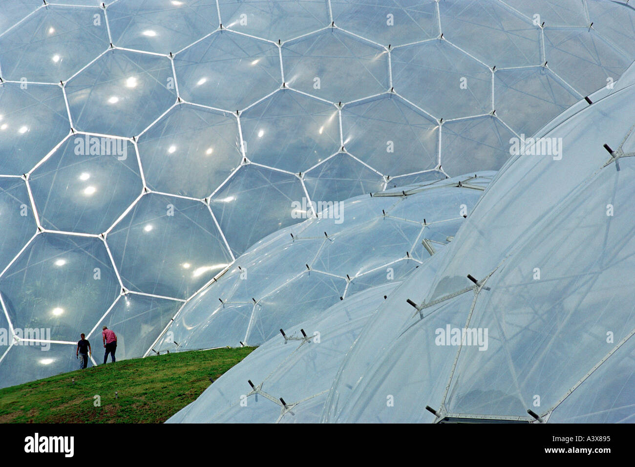 Exterior of the Biomes at The Eden Project in Cornwall Britain UK Stock ...