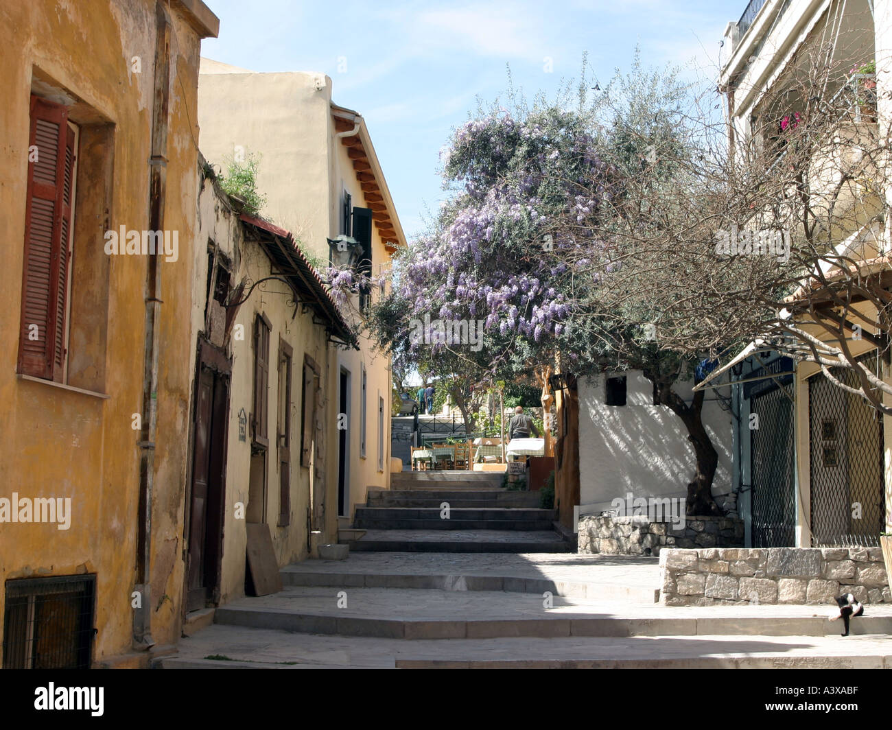 Athens Greece Street Stairs Scene Stock Photo - Alamy