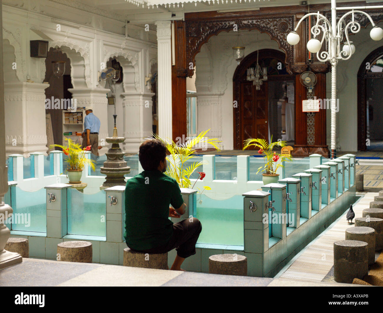 Jummah Masjid Mosque Port Louis Mauritius Man Performing Wudu Ritual ...