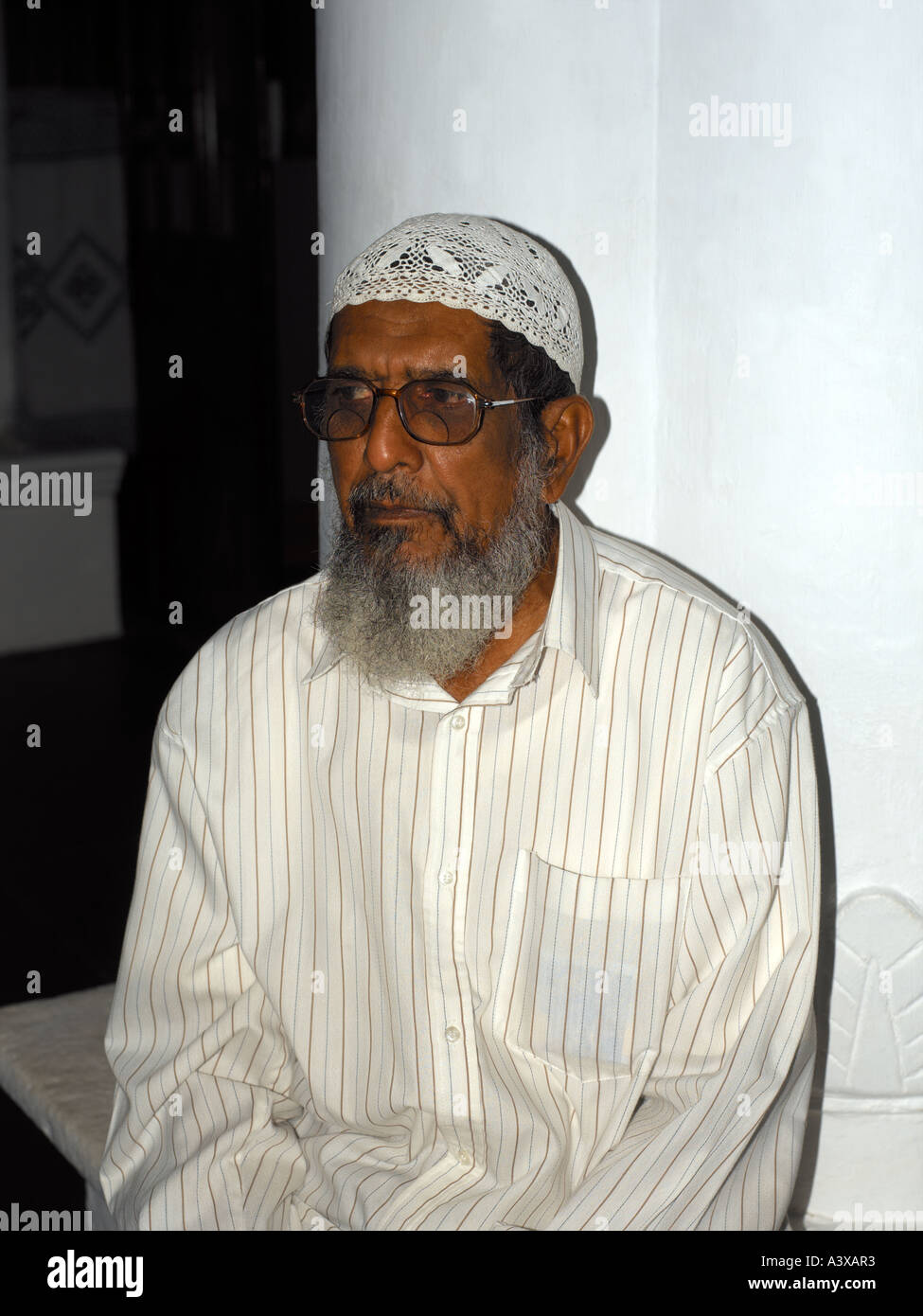 Jummah Masjid Mosque Port Louis Mauritius Muslim Man wearing Taqiyah ...