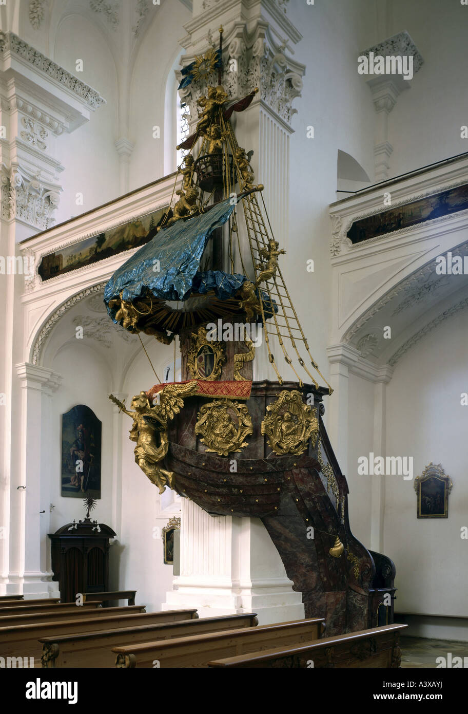 Ship pulpit with archangel michael as figurehead hi-res stock ...