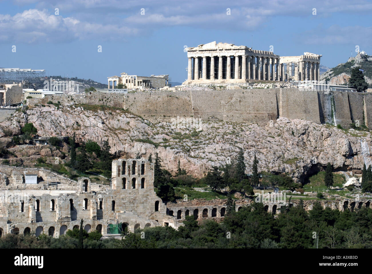 Athens Greece Acropolis the Propylaea The Parthenon Temple for Athene ...