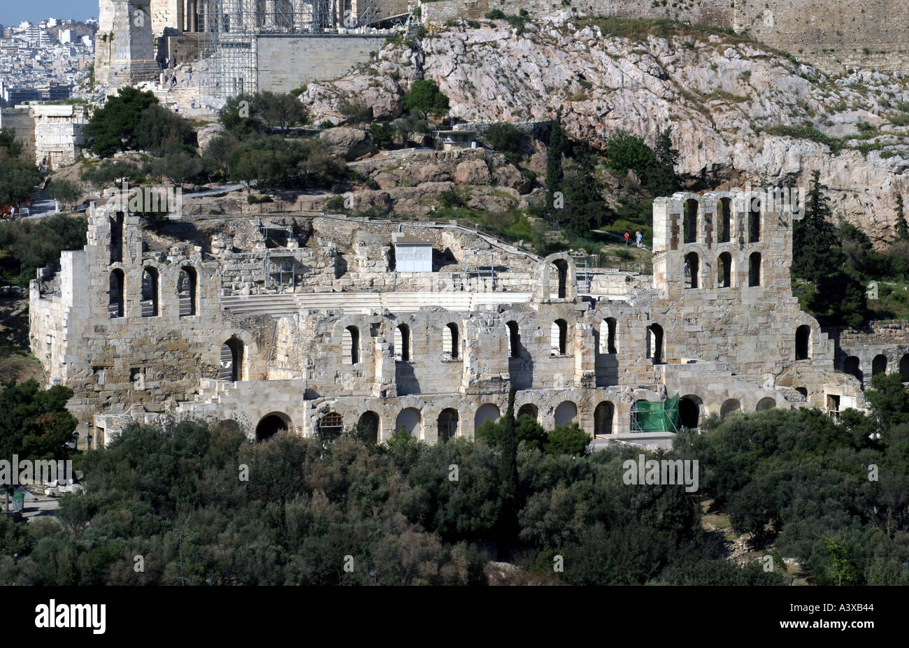 Athens Greece View of the Acropolis The Parthenon Propylaea Panoramic ...